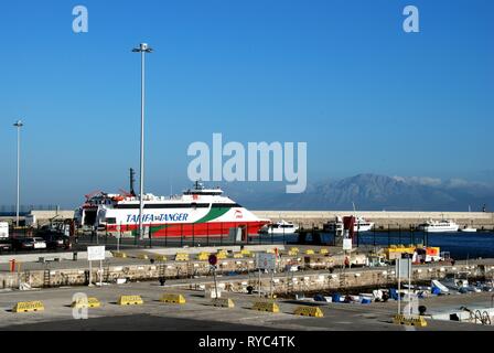 boat ferry spain Tarifa Tangier Strait Gibraltar Stock Photo - Alamy