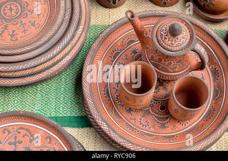 Terracotta pottery for sale at exhibition of Indian handicrafts in ...