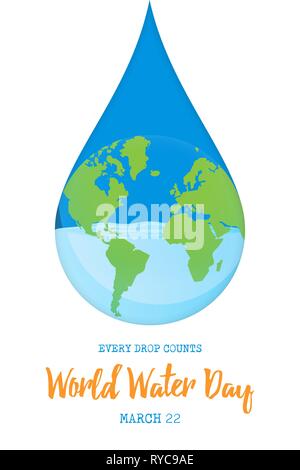 earth planet in drop water day Stock Vector Image & Art - Alamy