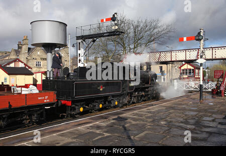 East Lancashire Railway.Ramsbottom station. BR Standard 4MT 2-6-0 Steam ...