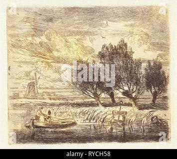 Willows at the waterside, Augustinus Jacobus Bernardus Wouters, 1839 ...