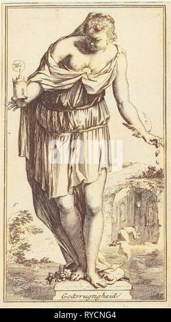 Personification of godliness, Arnold Houbraken, 1710 - 1719 print A ...