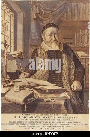 Portrait of Leonard Marius van der Goes, Theodor Matham, After Claes ...