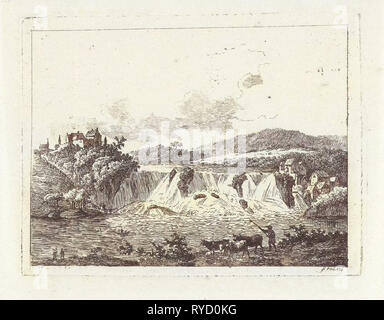 Landscape with Waterfall, Frédéric Théodore Faber, 1806. Reimagined by ...