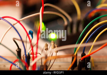 Prototype of an electronic circuit using discrete components Stock ...