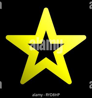 Star symbol icon - yellow hollow gradient, 5 pointed rounded, isolated ...