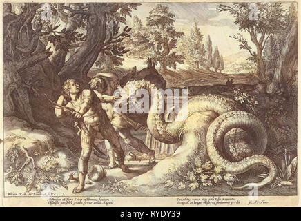 Cadmus kills the dragon, G. Rijckius, Robert de Baudous, 1615 ...