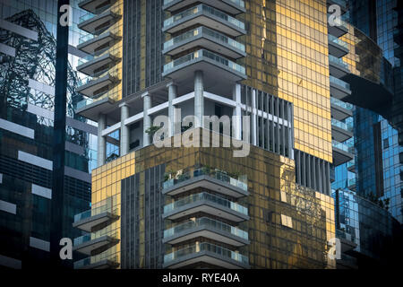Modern architectural details. Abstract metallic gold facade Stock Photo ...