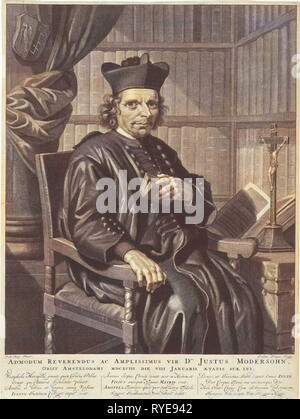 Portrait of the pastor Justus Modersohn, Johannes Klopper, 1693 Stock ...