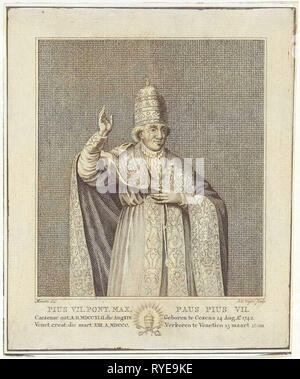 Portrait of Pope Pius VII, Jan Gerritsz. Visser, After Monetto, 1800 ...