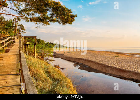 Sunset at the beach Saulkrasti located near the Latvian capital Riga ...