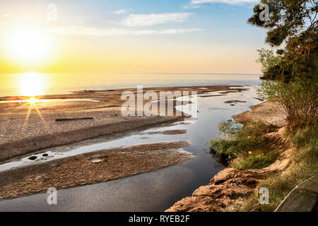 Sunset at the beach Saulkrasti located near the Latvian capital Riga ...