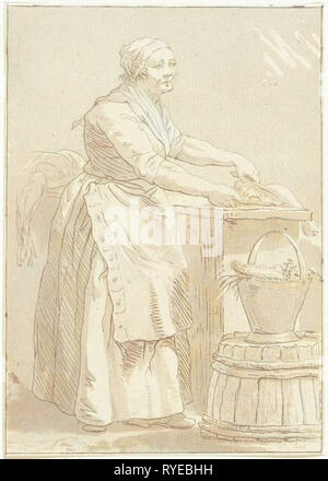 Fish cleaning woman, Hermanus Fock, 1781 - 1822. Reimagined by Gibon ...