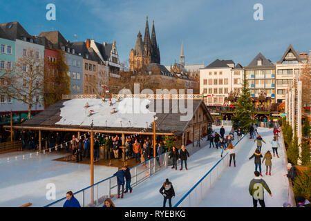 Ice Skating, Cologne Christmas Market, Cologne, Germany, Europe Stock ...