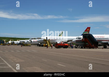 airplane at entebbe international airport, Uganda, Africa Stock Photo ...