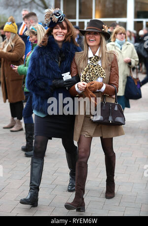 Racegoers arrive ahead of during Ladies Day of the 2019 Cheltenham ...