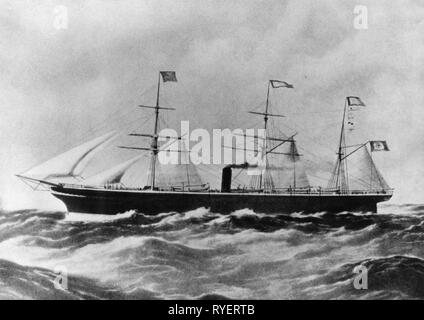 transport / transportation, navigation, steamship, German fast liner ...