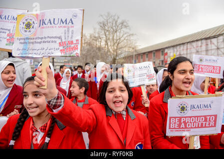 Students are seen shouting slogans while holding a banner during the ...