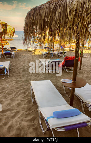 White bed on the sandy beach of the sea Stock Photo - Alamy