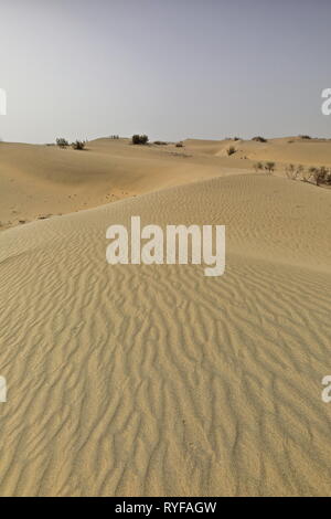 Sand dunes at Taklimakan desert, Xinjiang province, China Stock Photo ...