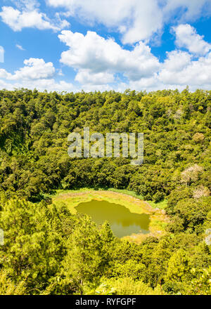 Aerial view of Trou Aux Cerf Volcano (also known as Murr's Volcano) in ...