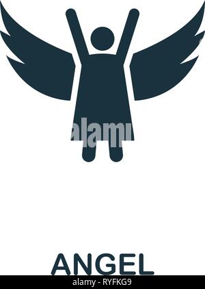 Simple vector Christmas angel with wings, continuous line drawing ...