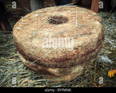 Quern stone and hand stone (Mill stones) from the Romano-British (bc55 ...