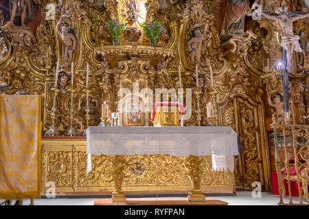 Gothic retablo in the Capilla Mayor (main chapel) in the Toledo ...