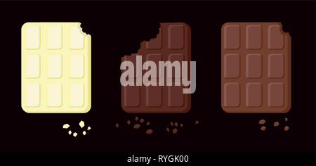 Vector three varieties of chocolate. Objects isolated on a layer ...