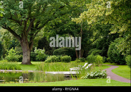 Sun loungers on a jetty in Sorrento, Italy Stock Photo - Alamy