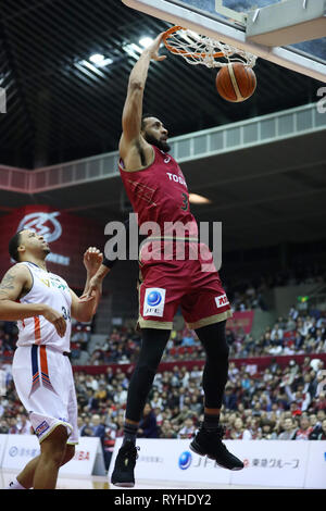Kanagawa, Japan. 13th Mar, 2019. Shane Edwards (Brave Thunders ...