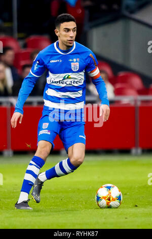 AMSTERDAM - (l-r) Younes Namli of PEC Zwolle, Jorrel Hato of Ajax ...