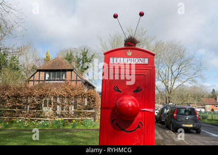 Compton, Surrey, UK. 14th March, 2019. The phone box in Compton village ...