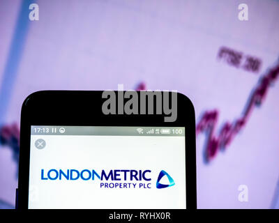 LondonMetric Property plc company logo seen displayed on smart phone ...