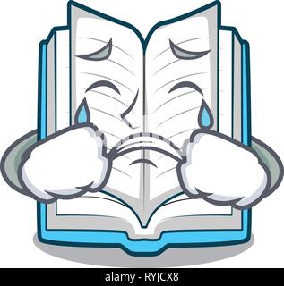Crying cartoon open book with cartoon shape Stock Vector Image & Art ...