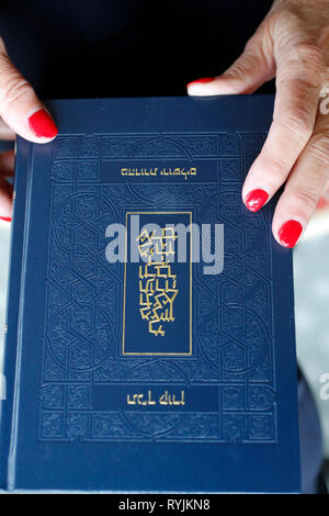 Jewish woman reading the Torah. Close-up Stock Photo - Alamy