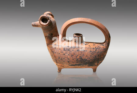 Phrygian decorated terra cotta pottery rhyton in the shape of a ram ...