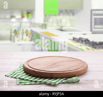 Perspective view of tablecloth for food on cement background. Empty ...