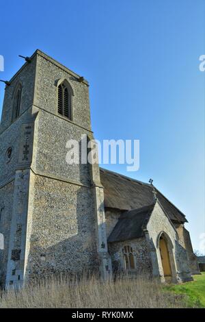 All saints church Icklingham Suffolk England. Rare thatched church ...