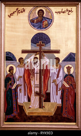 Icon in the Nazareth melkite (Greek catholic) chuch, Galilee, Israel ...