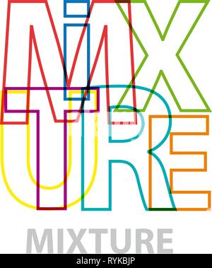 The word Mixture. Vector banner with the text colored rainbow Stock ...