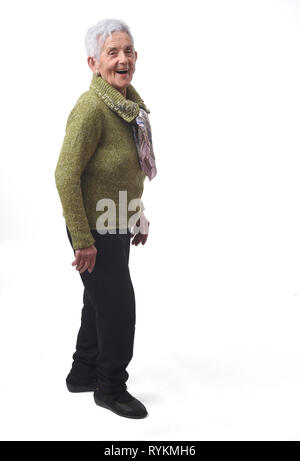 Full isolated portrait of a beautiful senior woman Stock Photo - Alamy