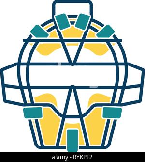 Baseball Face Protector Icon. Flat Color Design. Vector Illustration ...