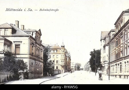 Buildings in Mittweida, 1921, Landkreis Mittelsachsen, Mittweida, Blick ...