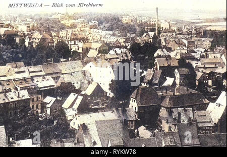 Buildings in Mittweida, 1921, Landkreis Mittelsachsen, Mittweida, Blick ...