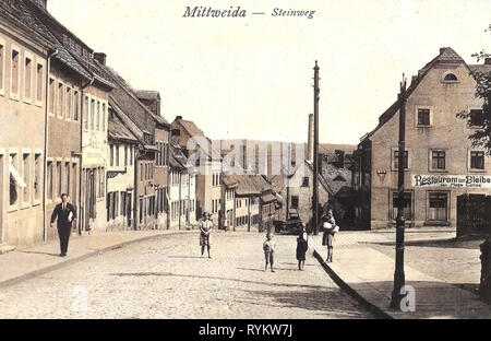 Buildings in Mittweida, 1921, Landkreis Mittelsachsen, Mittweida, Blick ...