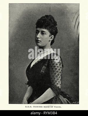 Vintage photograph of Princess Maud of Wales, was Queen of Norway as ...