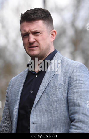 Tommy Robinson, real name Stephen Yaxley Lennon attending a St George's ...