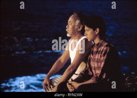 THE KARATE KID Ralph Macchio as Daniel LaRusso, Pat Morita as Mr ...