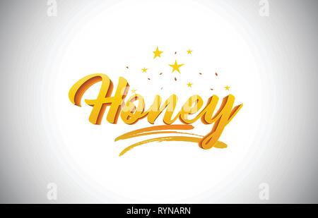 Honey Handwritten Word Font with Vibrant Violet Purple Stars and ...
